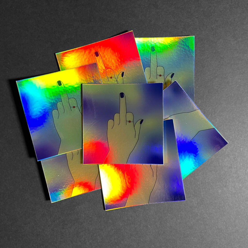 Holographic Middle Finger Sticker - Yana Vincent